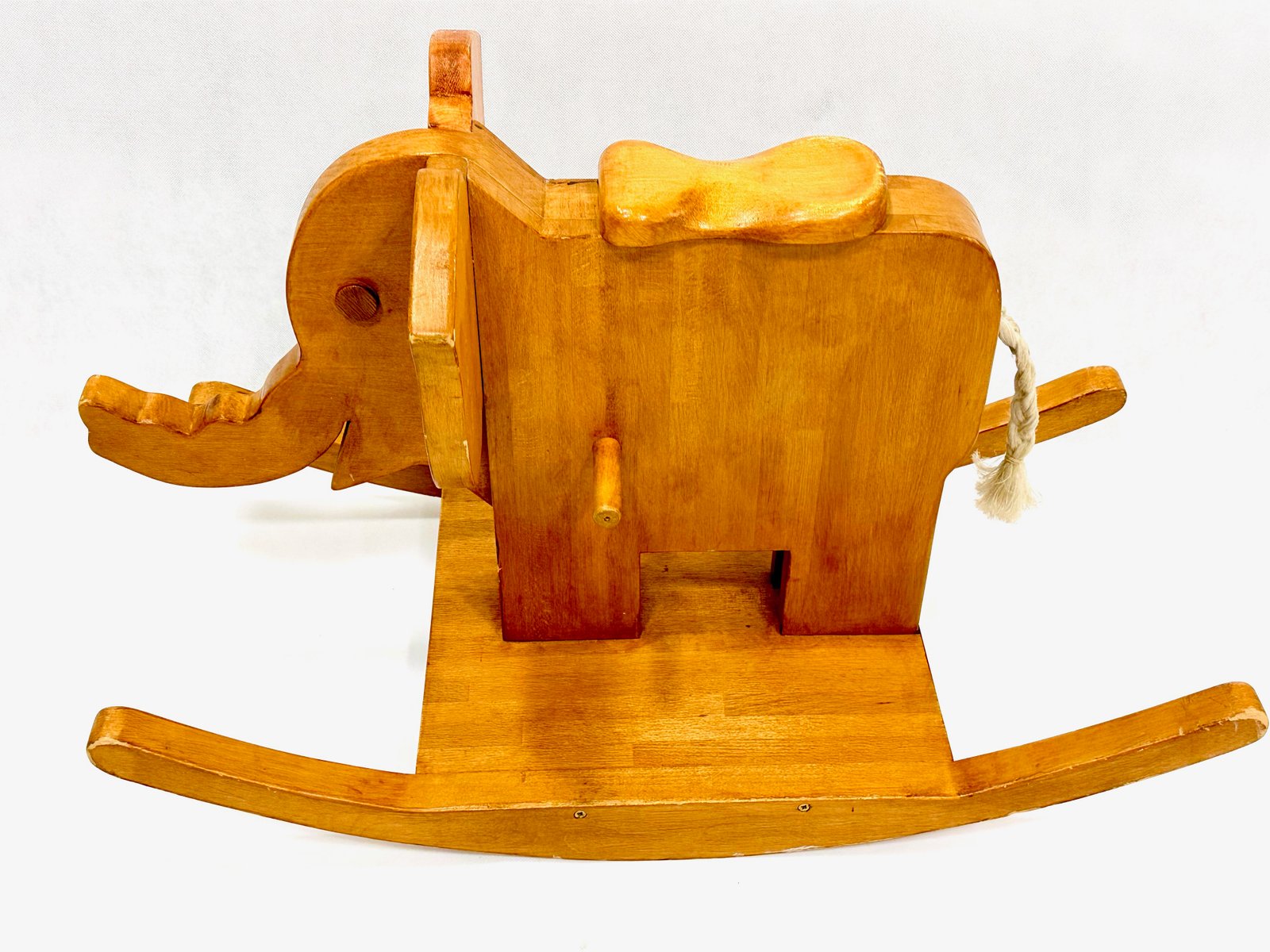 Mid-Century Wooden Rocking Elephant, 1960s for sale at Pamono