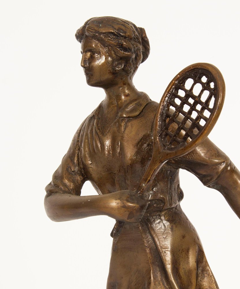 Vintage Bronze Tennis Figurine, 1970s for sale at Pamono