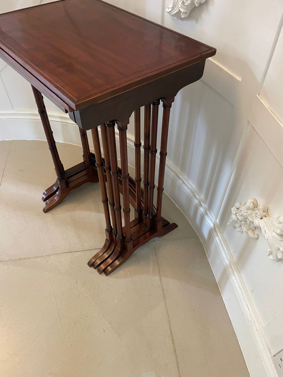 Antique Edwardian Mahogany Inlaid Nesting Tables, 1905, Set of 4 for ...