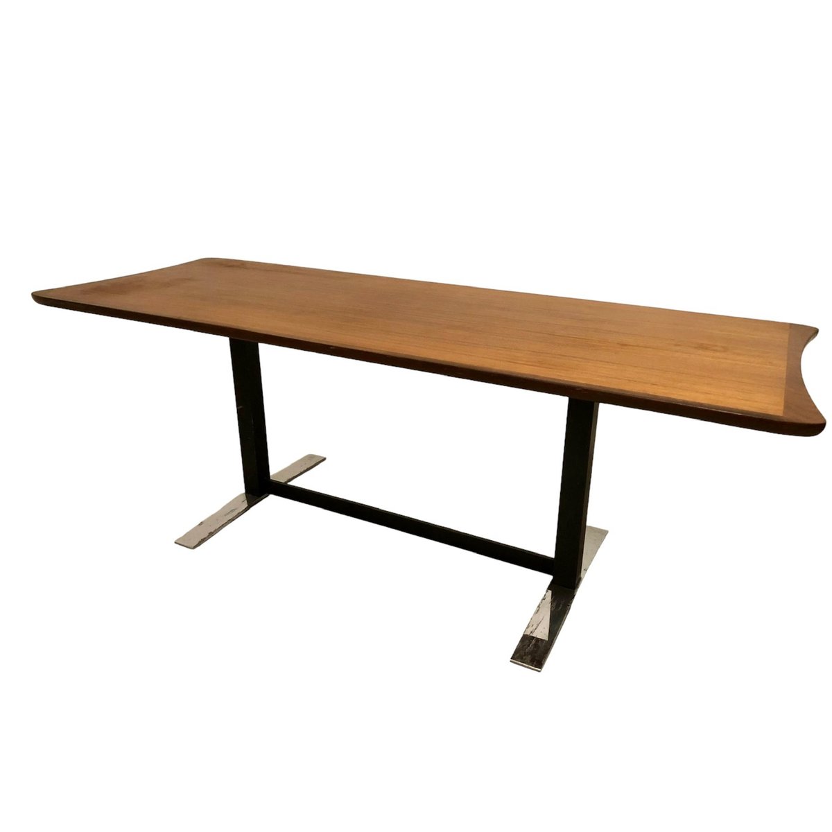 Long Teak Dining Table, 1970s for sale at Pamono