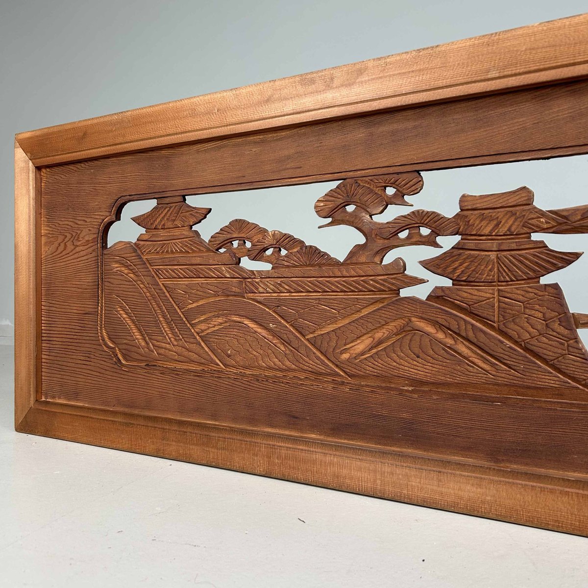 Wooden Ranma Temple Mountain Landscape, Japan, 1920s for sale at Pamono