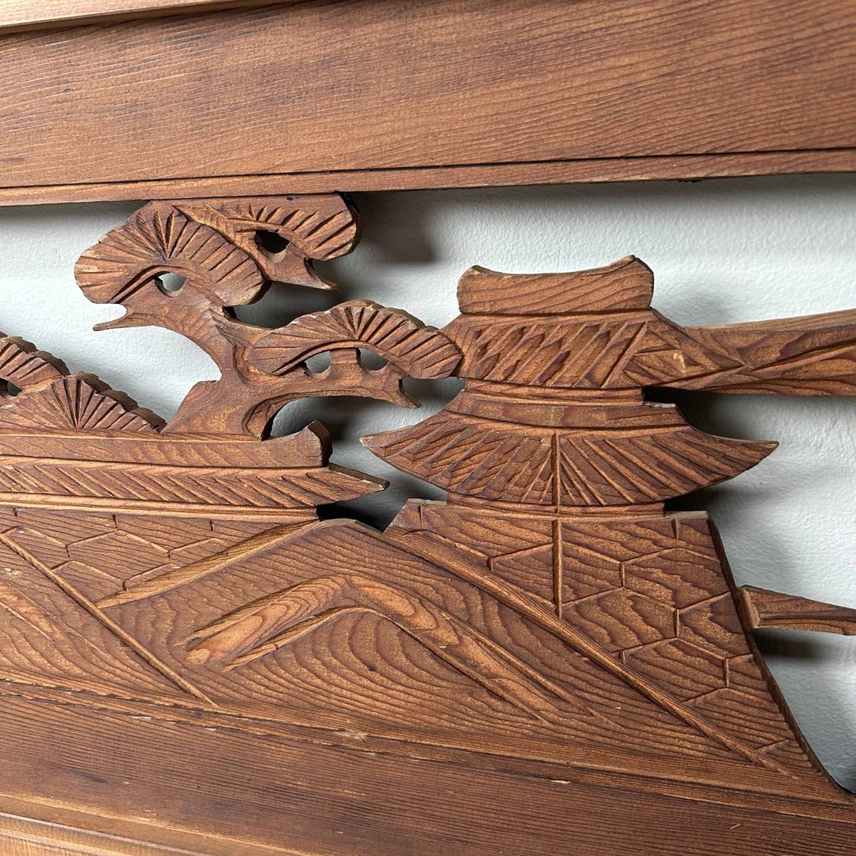 Wooden Ranma Temple Mountain Landscape, Japan, 1920s for sale at Pamono