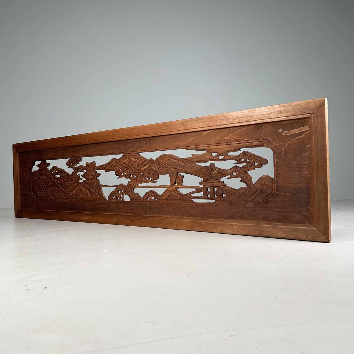 Wooden Ranma Temple Mountain Landscape, Japan, 1920s for sale at Pamono