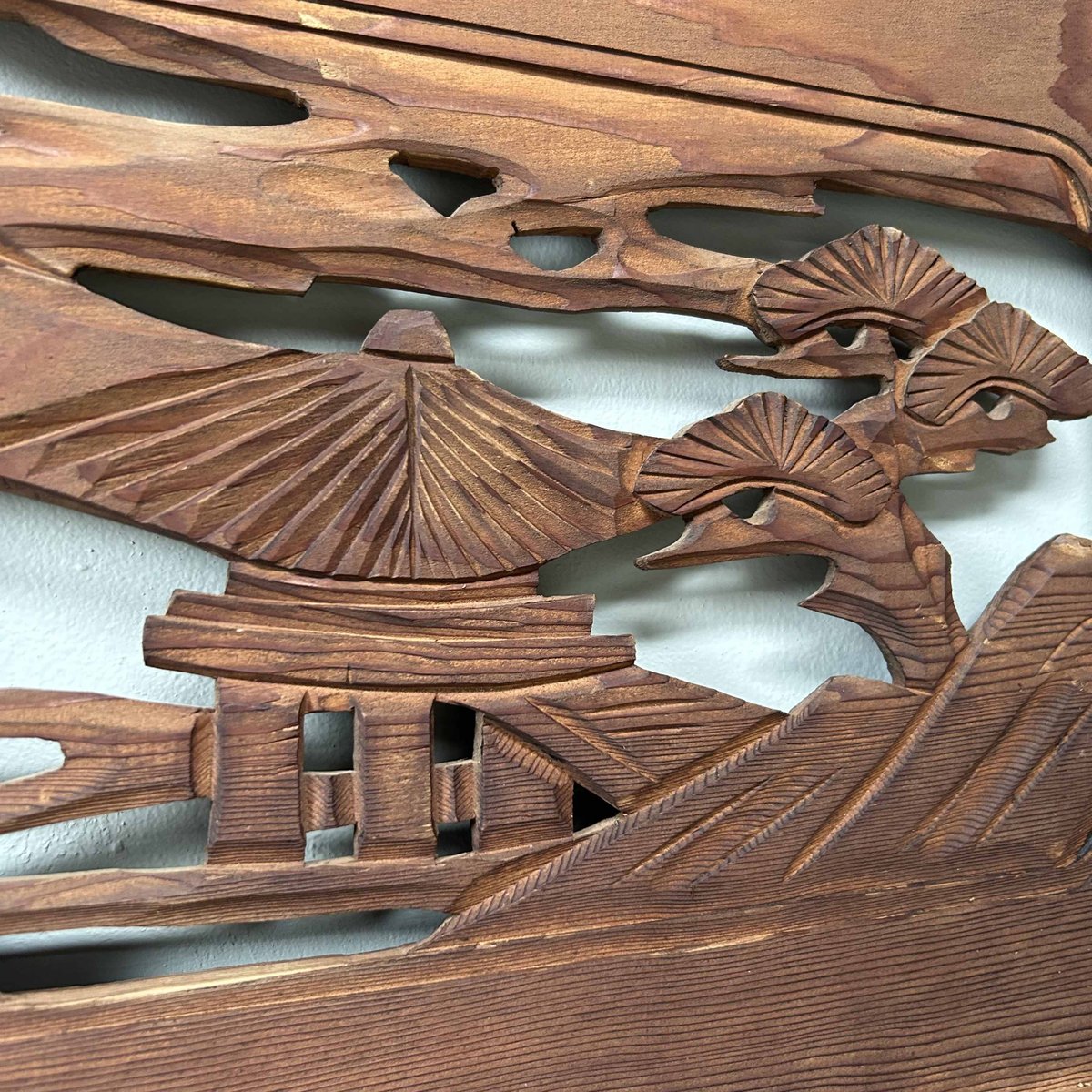 Wooden Ranma Temple Mountain Landscape, Japan, 1920s for sale at Pamono