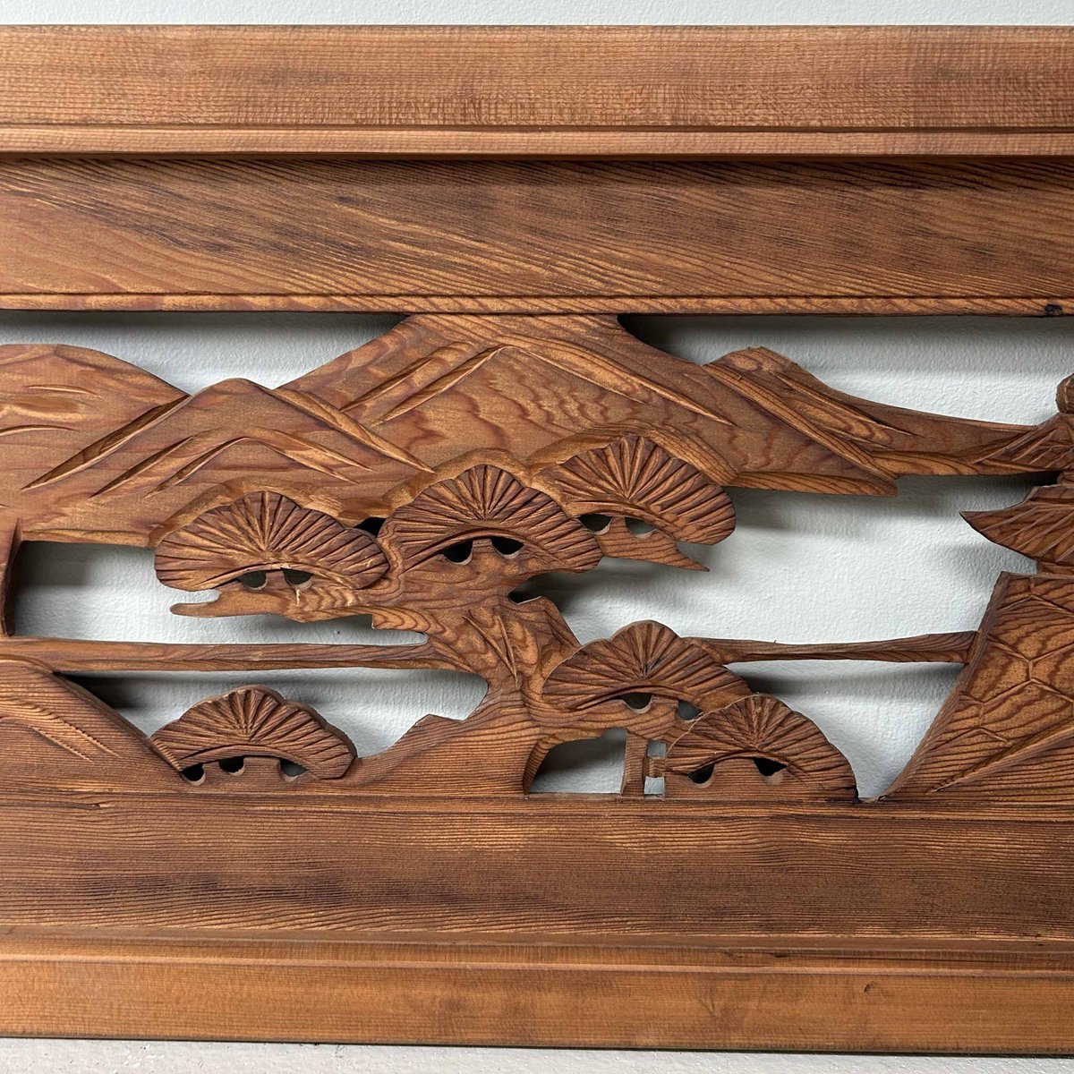 Wooden Ranma Temple Mountain Landscape, Japan, 1920s for sale at Pamono