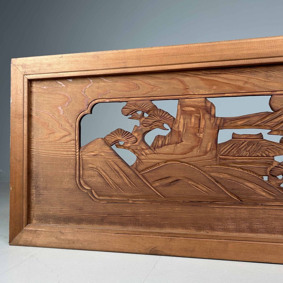 Wooden Ranma Temple Mountain Landscape, Japan, 1920s for sale at Pamono