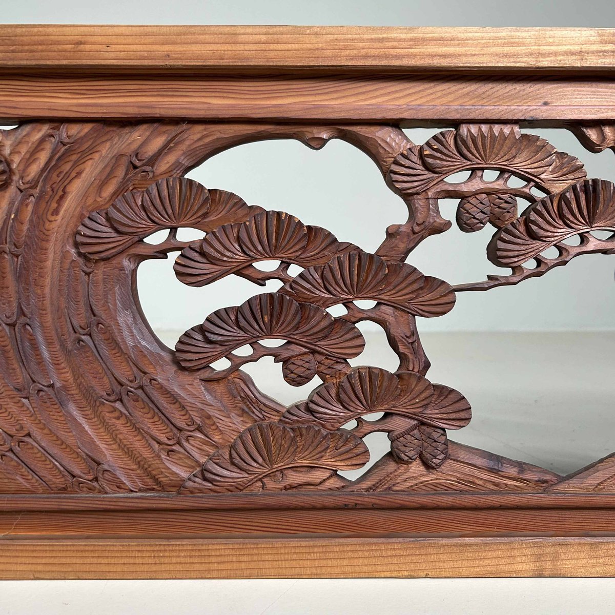 Wooden Ranma Temple Mountain Landscape, Japan, 1920s for sale at Pamono