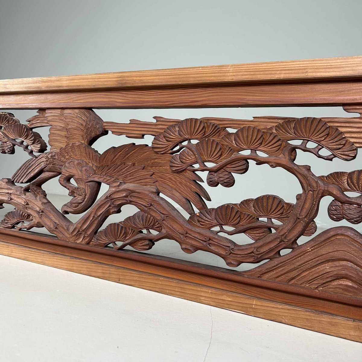 Wooden Ranma Temple Mountain Landscape, Japan, 1920s for sale at Pamono