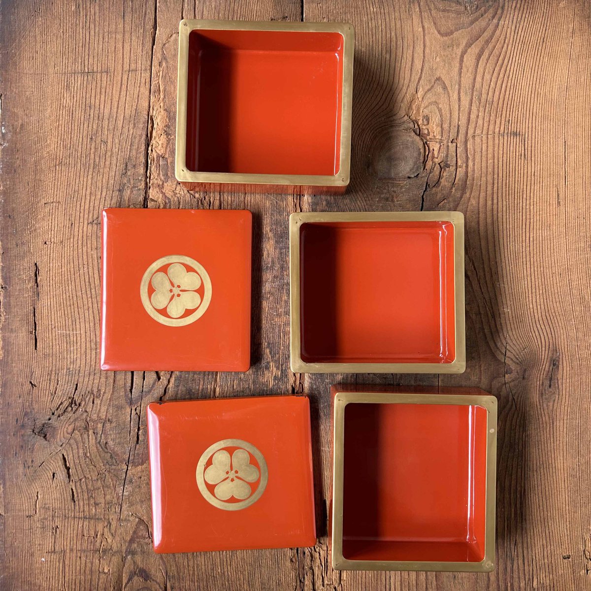 Japanese Jubako Wooden Lacquer Stacking Boxes, 1920s, Set of 5 for sale ...
