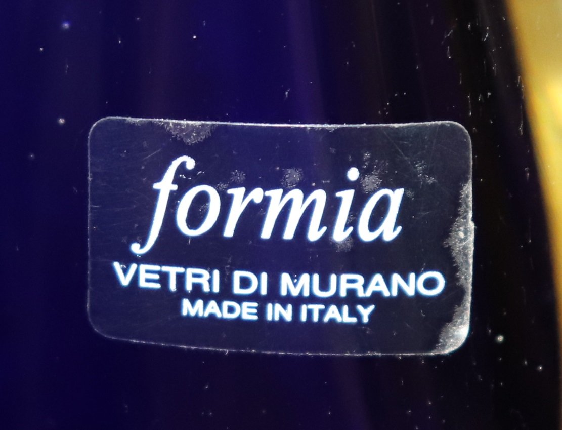 Blue and Yellow Murano Glass Vase from Formia, 1970s for sale at Pamono