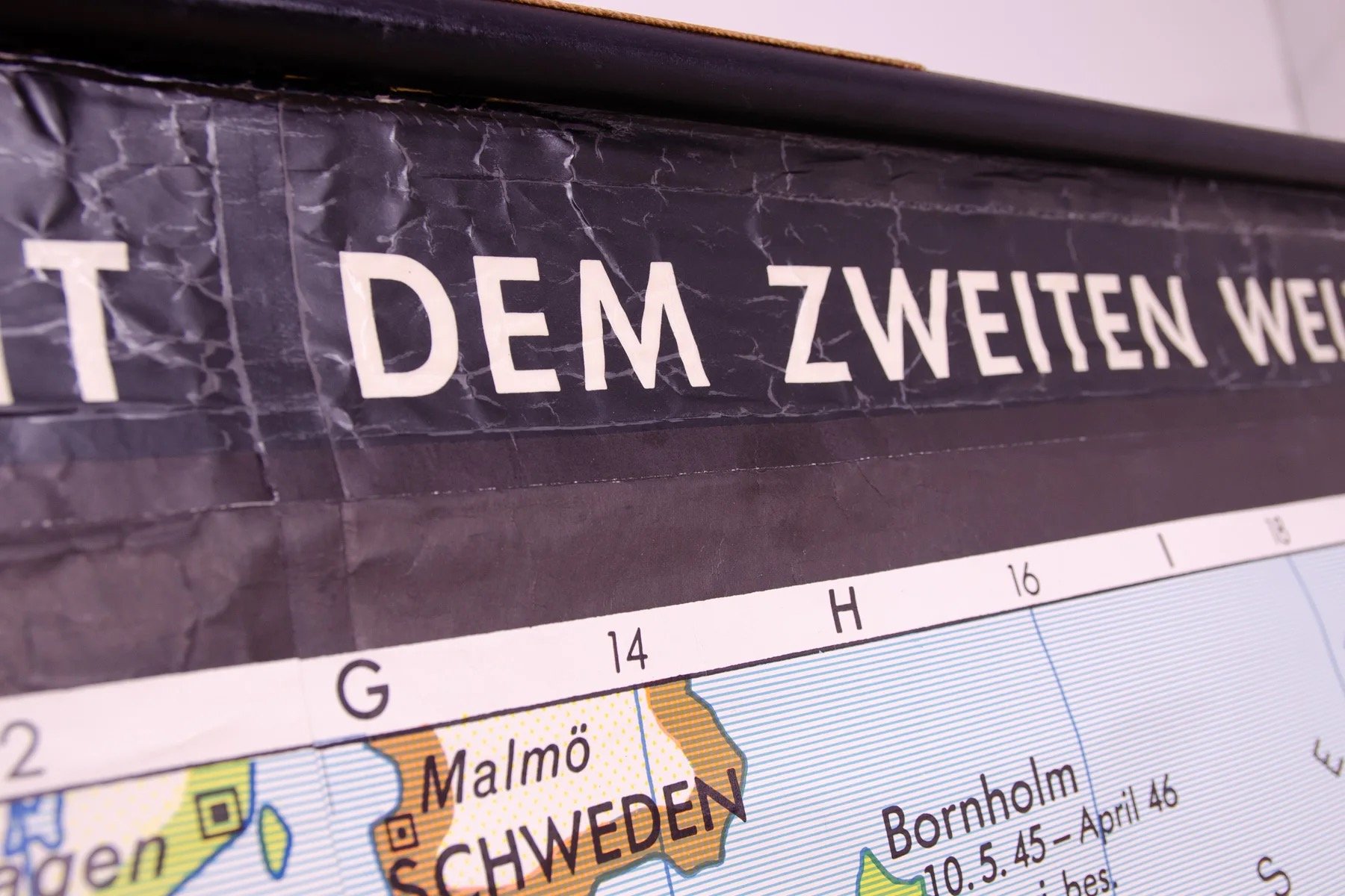 Vintage German School Map of Central Europe, 1961 for sale at Pamono