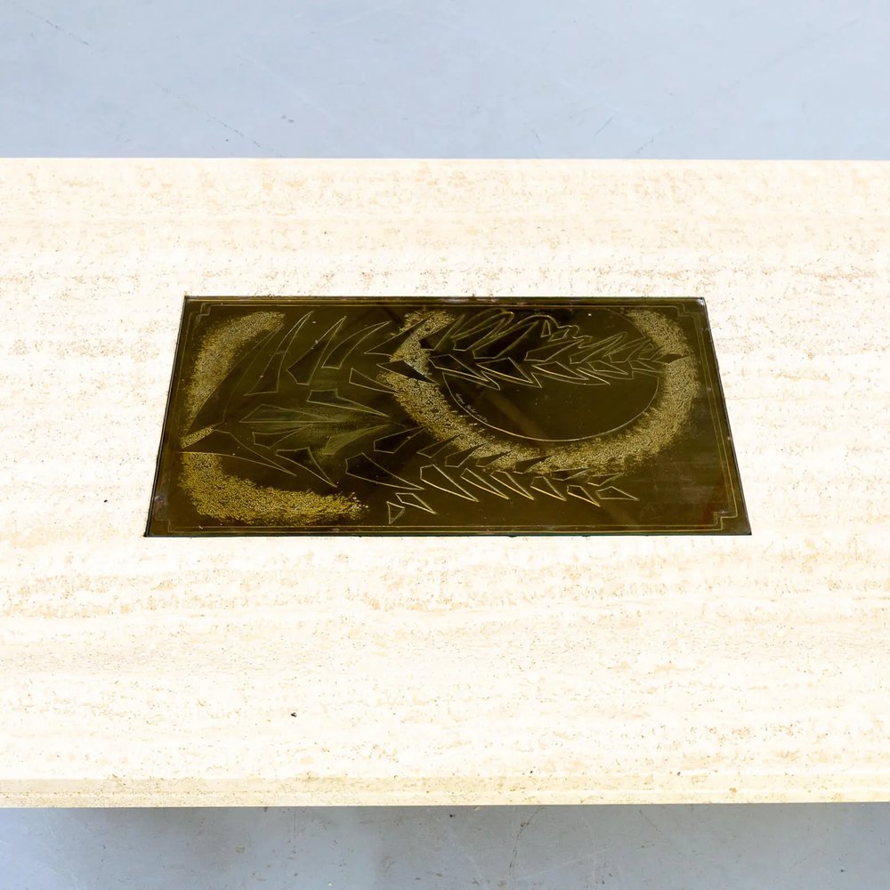 Travertine Coffee Table by George Mathias for Maho, 1970s for sale at ...