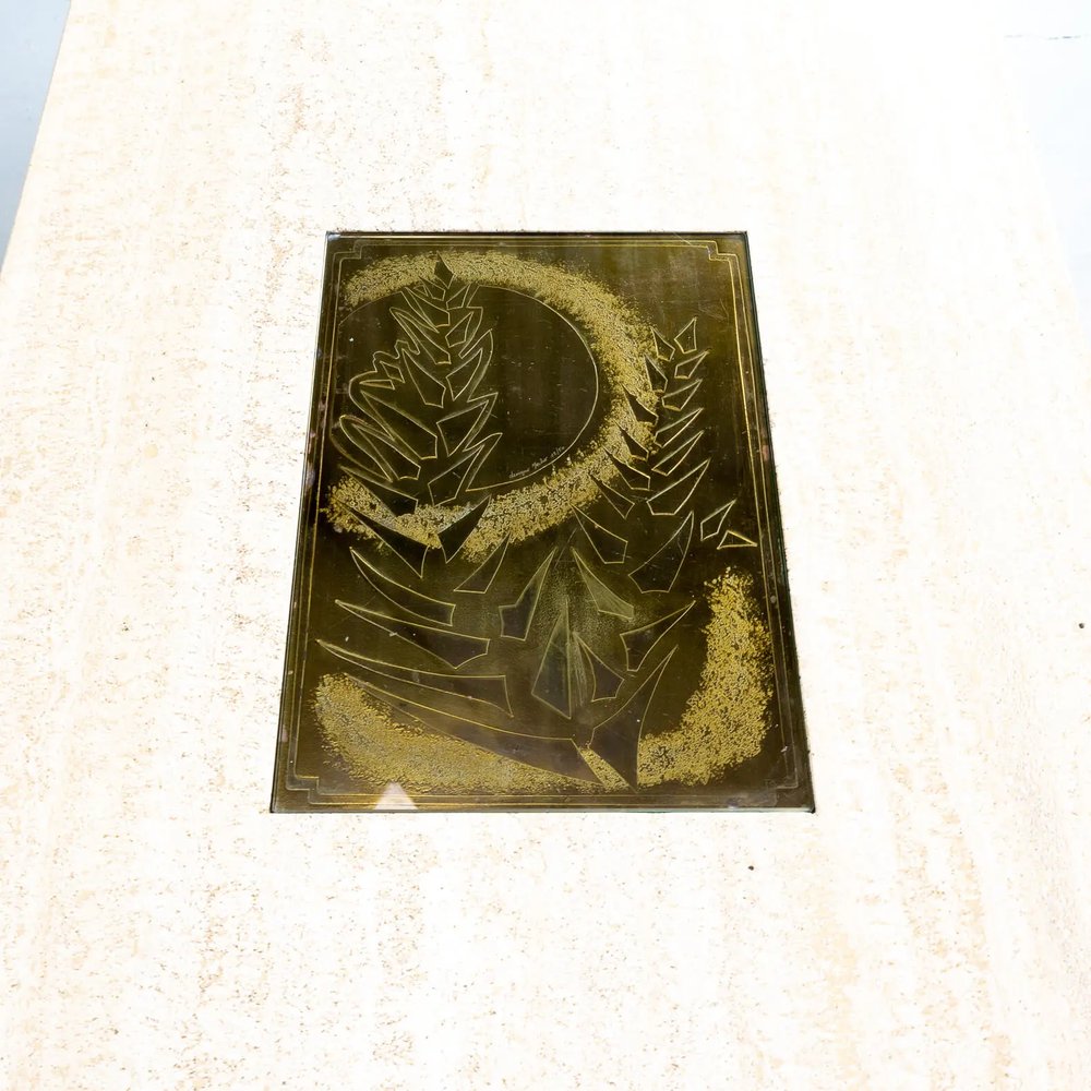 Travertine Coffee Table by George Mathias for Maho, 1970s for sale at ...