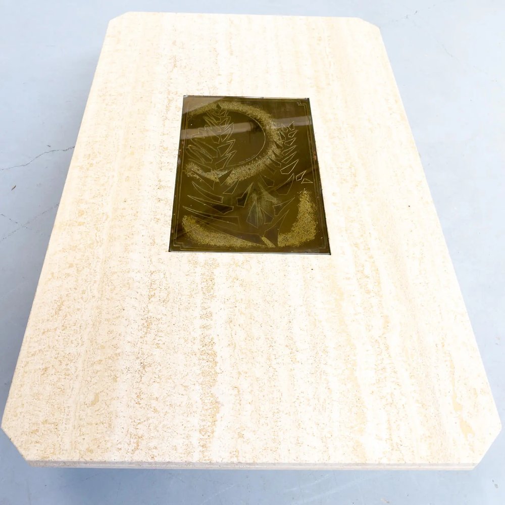 Travertine Coffee Table by George Mathias for Maho, 1970s for sale at ...