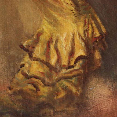 Adolfo Magrini, Female Figure, Mixed Media on Cardboard, 1896, Framed ...