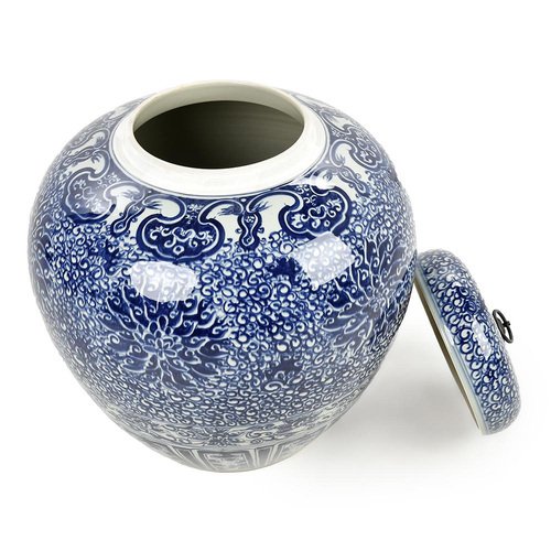 Blue and White Ceramic Pot for sale at Pamono