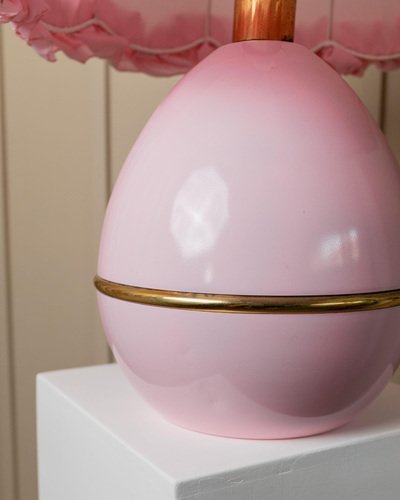 Vintage Pink Metal Table Lamp, 1980s for sale at Pamono