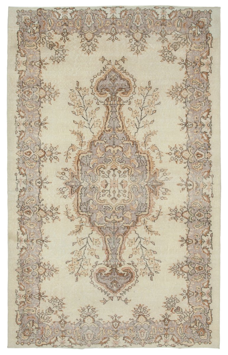 Vintage Turkish Beige Area Rug for sale at Pamono