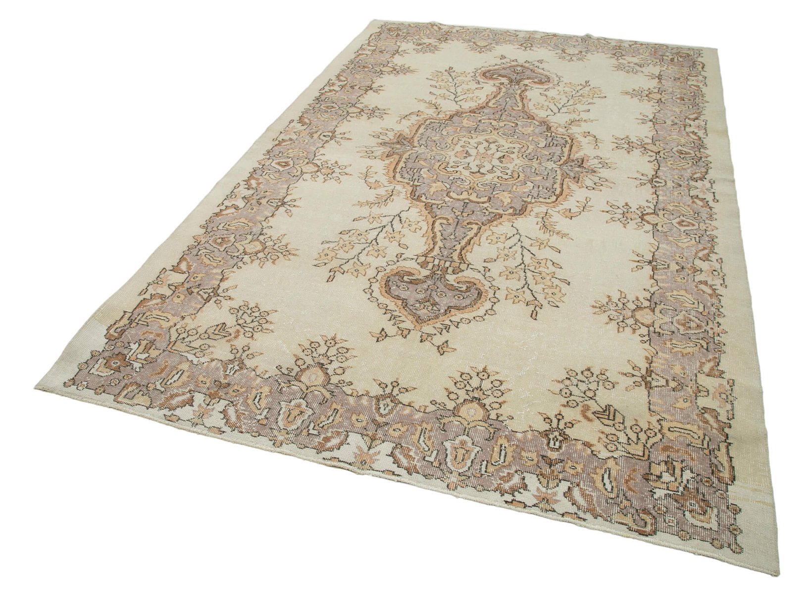 Vintage Turkish Beige Area Rug for sale at Pamono