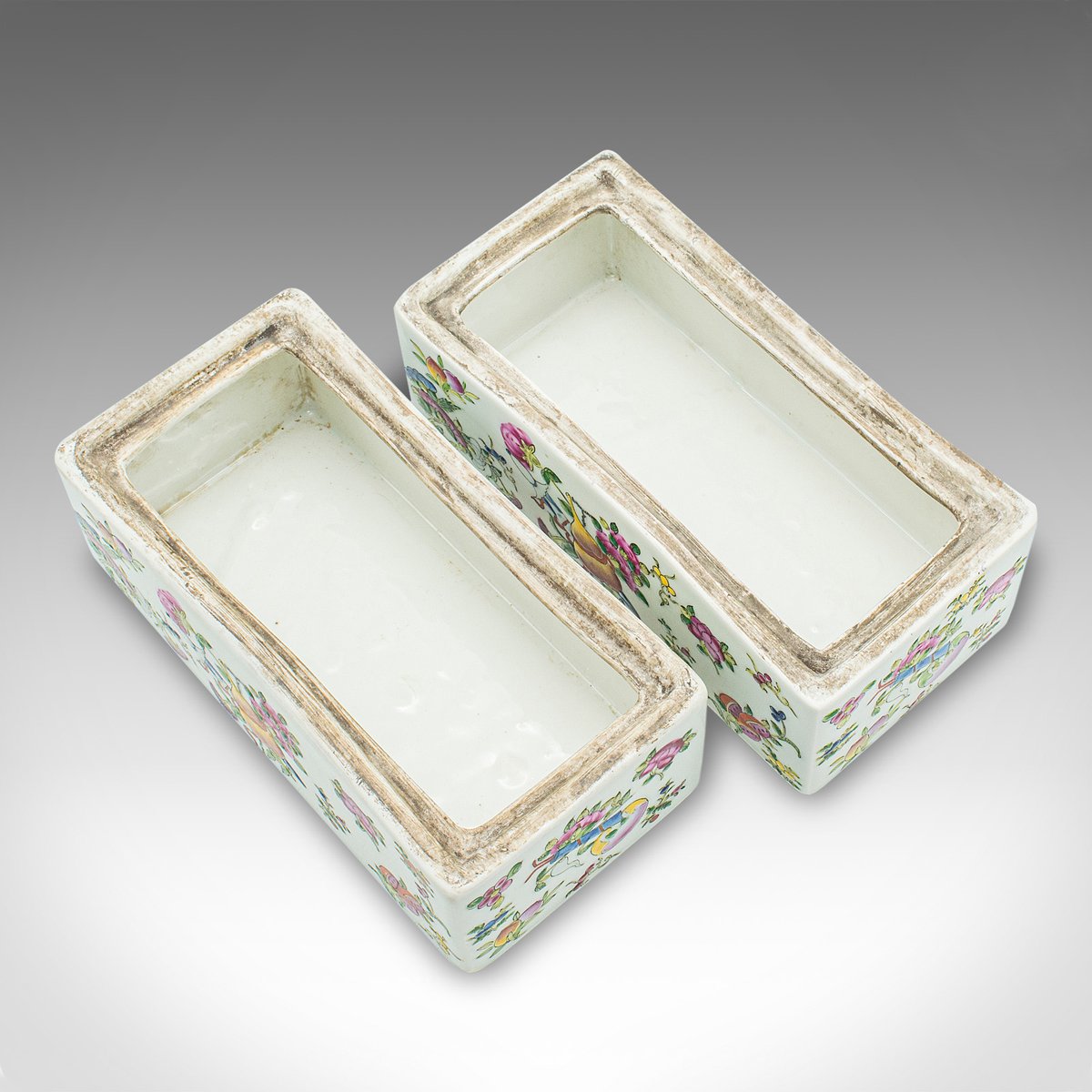 Antique Chinese Decorative Boxes in Ceramic, 1900, Set of 2 for sale at ...