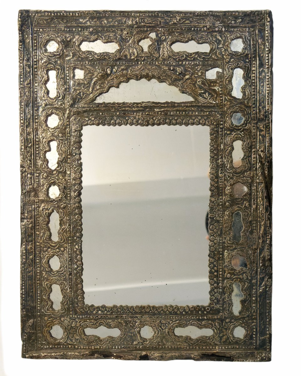 Antique Persian Silver Mirror, 1890 for sale at Pamono