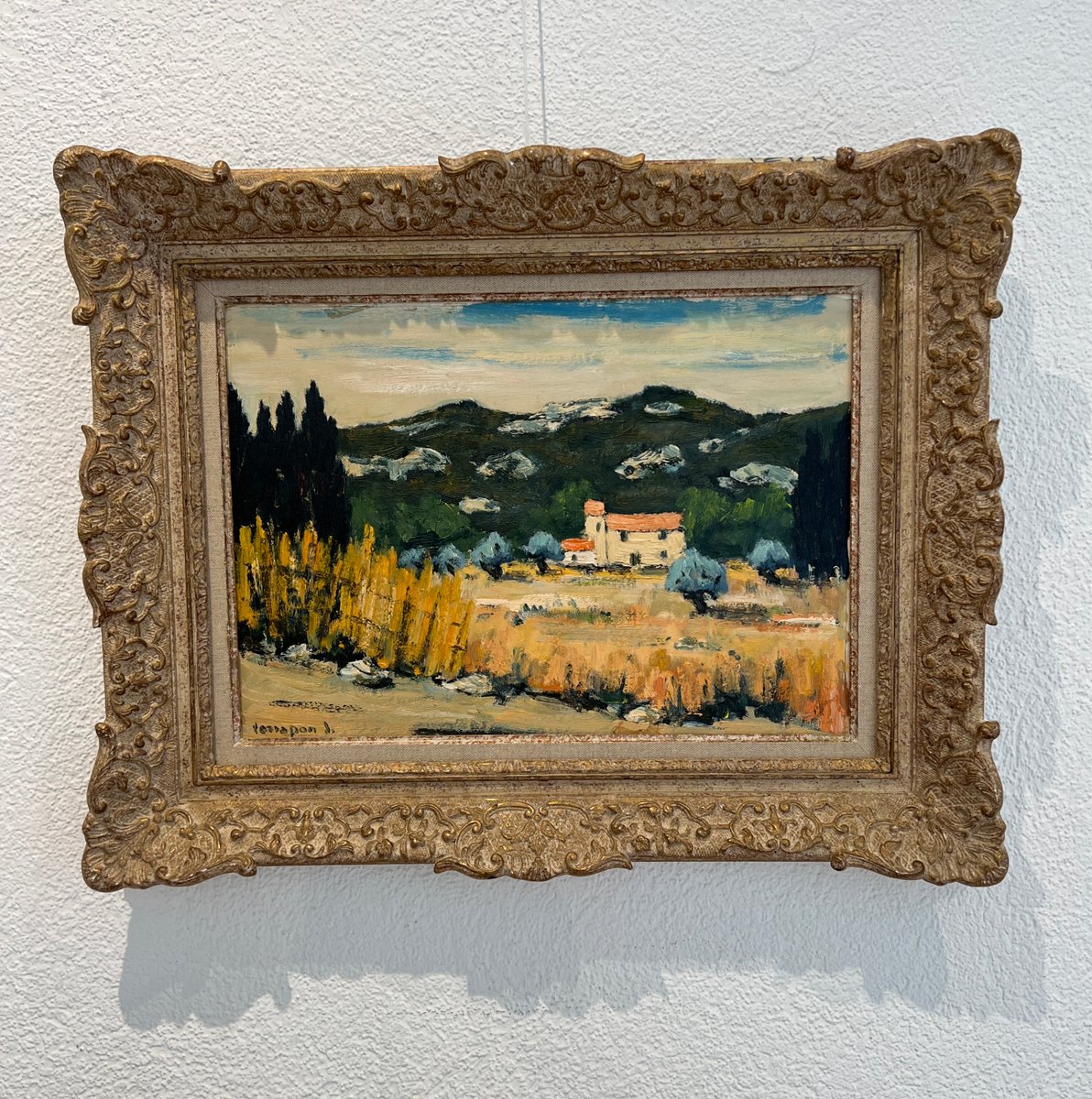 Michel Terrapon, Mas de Provence, Oil on Cardboard, Framed for sale at ...