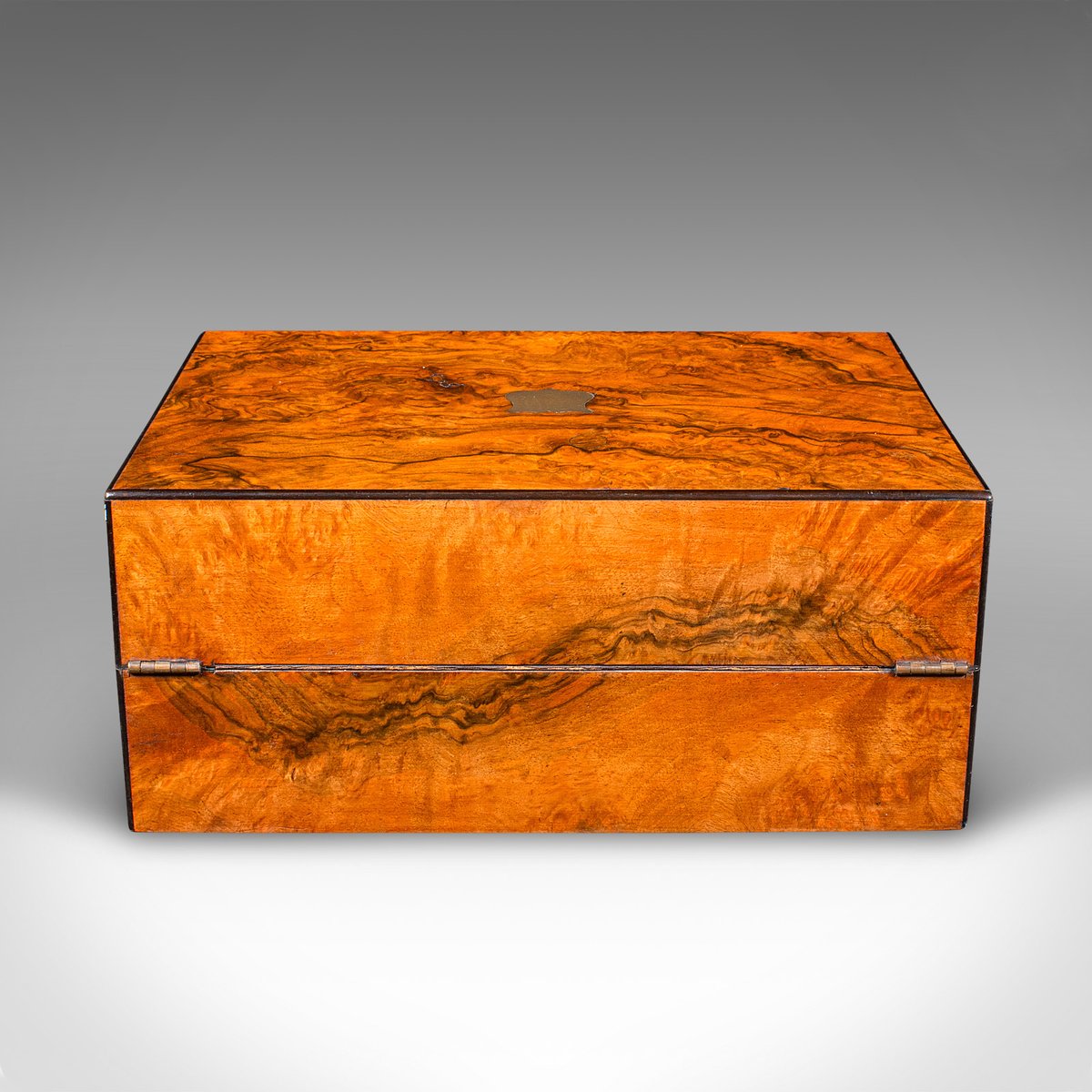 Antique English Gentlemans Writing Slope in Walnut for sale at Pamono