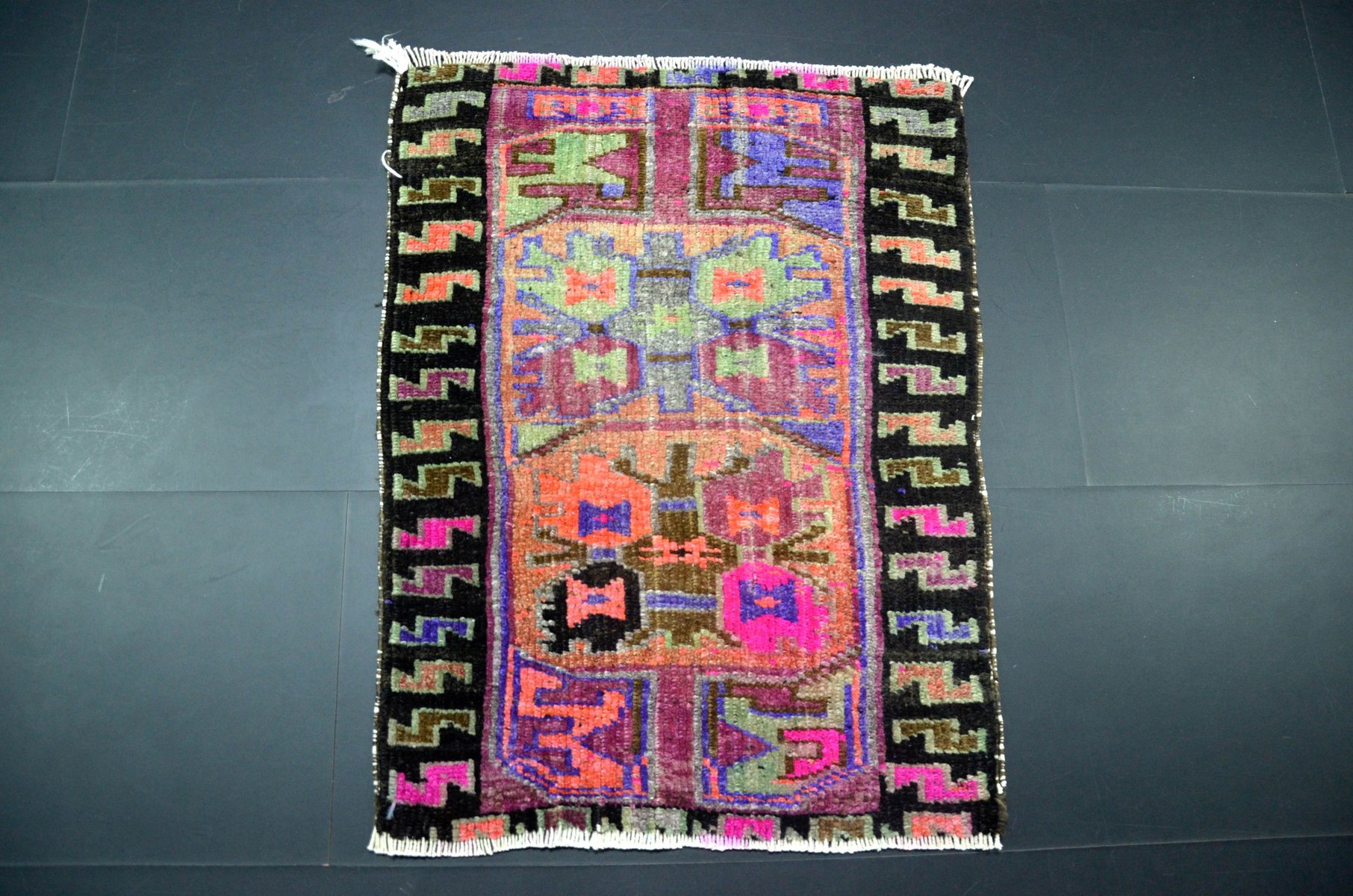 Bohemian Colourful Wool Rug, 1960 for sale at Pamono