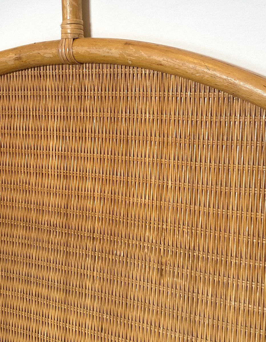 Set of Vintage Bamboo and Wicker Bed Headboards, 1970s for sale at Pamono