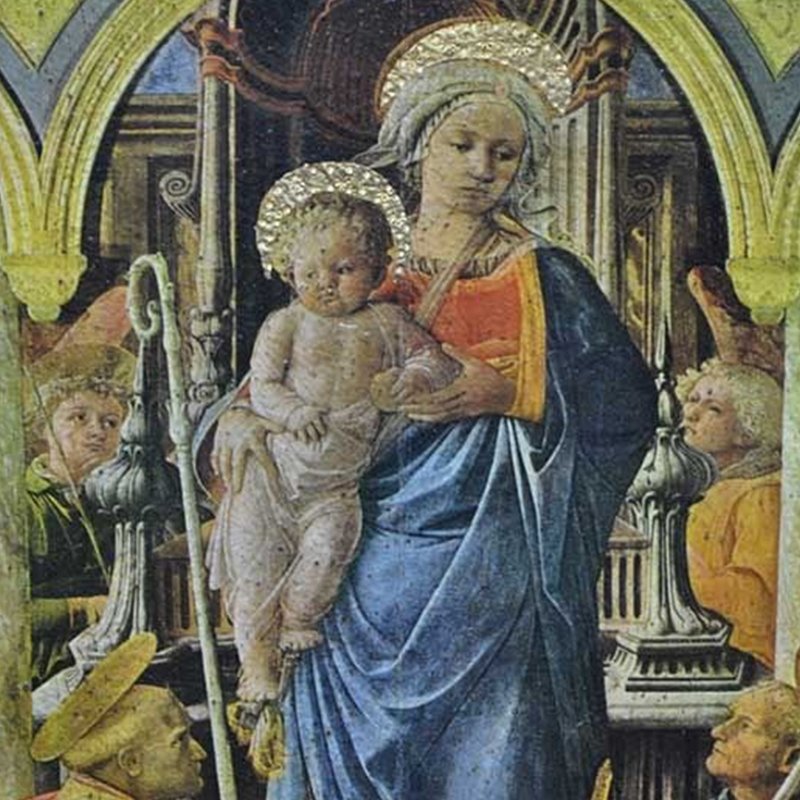 Virgin Mary Triptych with Archangel Saint Michael, 19th Century, Painting for sale at Pamono