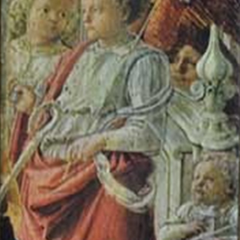 Virgin Mary Triptych with Archangel Saint Michael, 19th Century, Painting for sale at Pamono