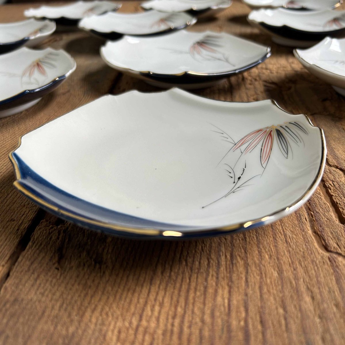 Vintage Japanese Plates in Porcelain, 1960s, Set of 10 for sale at Pamono
