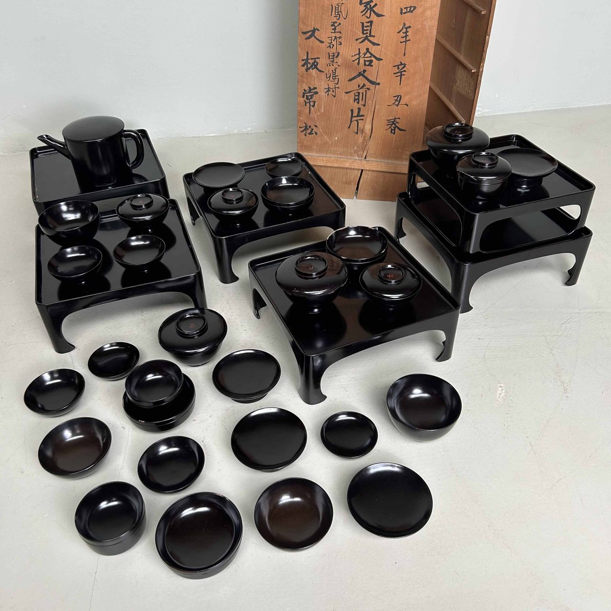 Antique Ceremonial Traditional Lacquerware Set, 1901, Set of 43 for ...
