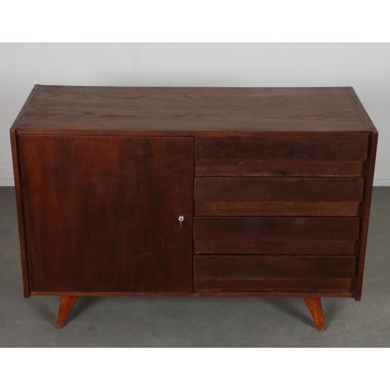 Vintage Model U-458 Stained Oak Chest of Drawers by Jiri Jiroutek ...