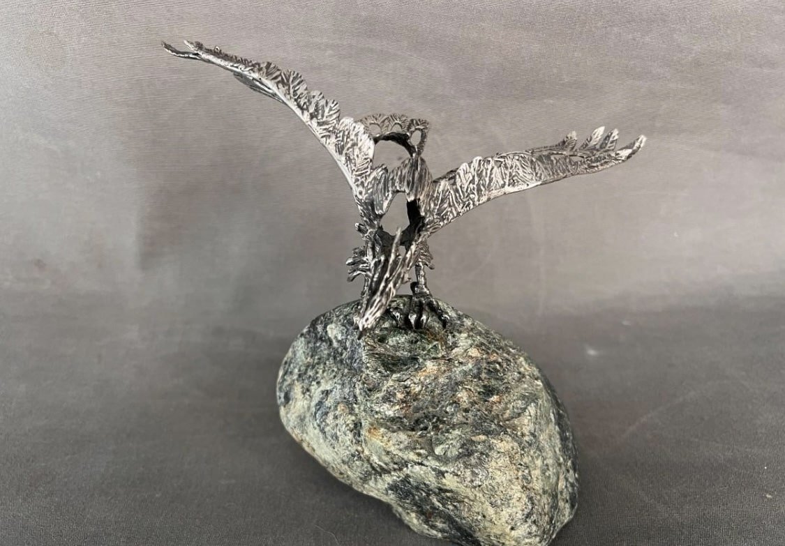 Miguel Moreno, Eagle Sculpture, 1980s, Sterling Silver for sale at Pamono
