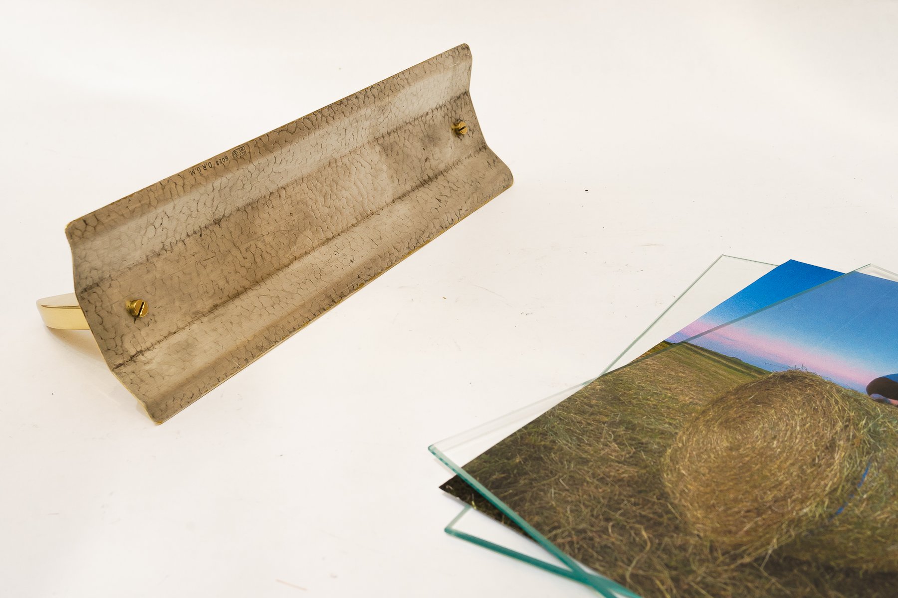 Art Deco Picture Frame with Glass and Partly Hammered Brass, Vienna ...