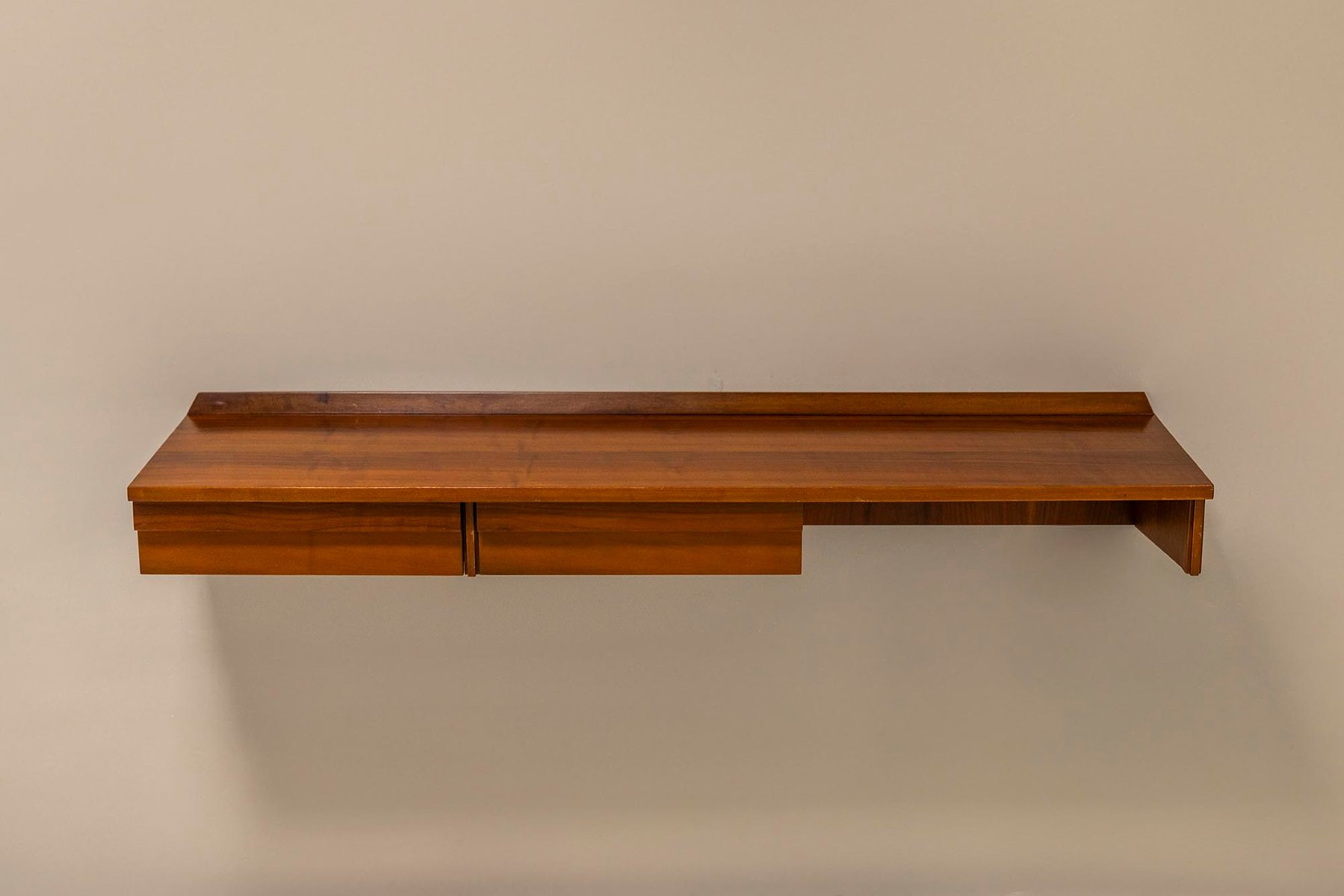 Free-Hanging Console or Desk in Walnut, Italy, 1960s for sale at Pamono
