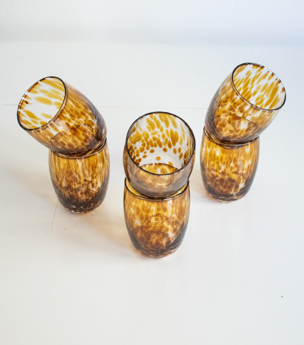 Hot Chocolate Murano Glasses by Maryana Iskra, Set of 6 for sale at Pamono