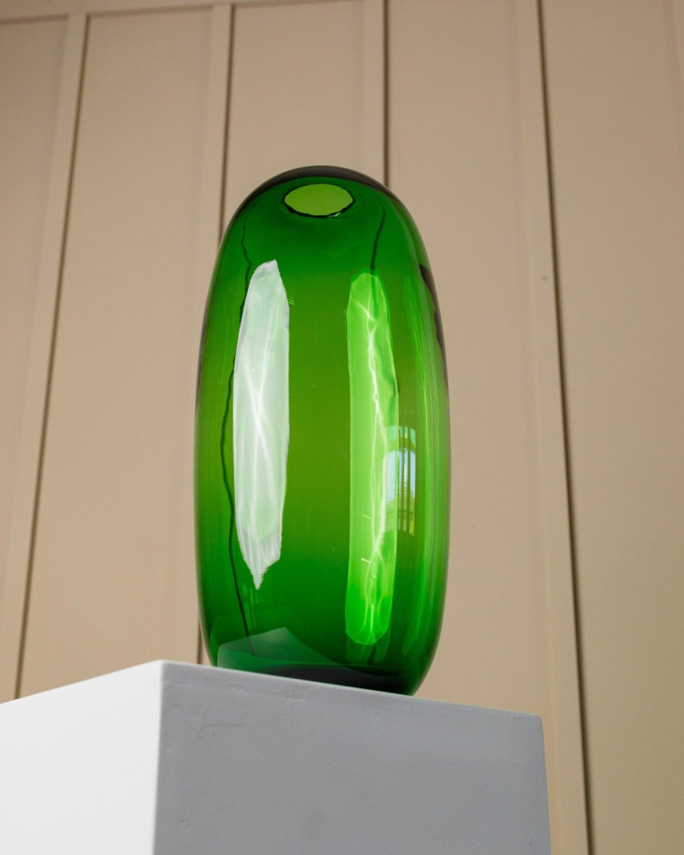 Vintage Oval Green Glass Vase Stockholm Series by Maria Vinka for Ikea ...