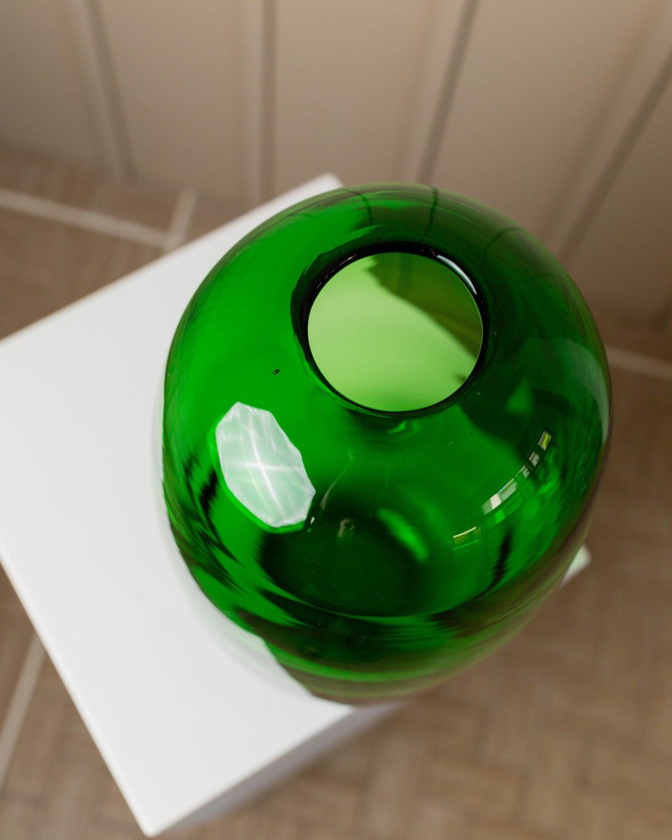 Vintage Oval Green Glass Vase Stockholm Series by Maria Vinka for Ikea ...