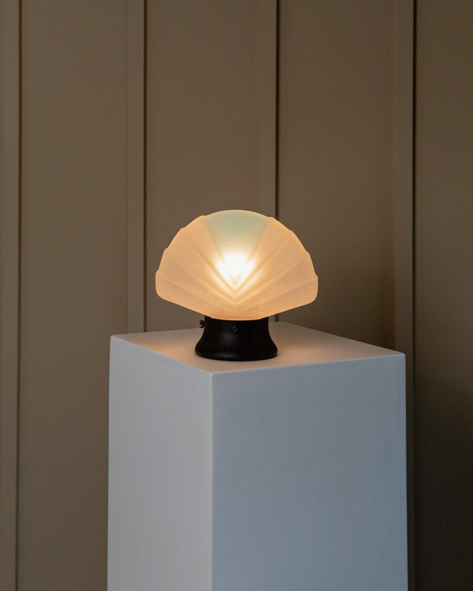 Spage Age White & Light Blue Murano Glass Shell Lamp, Italy, 1980s for ...