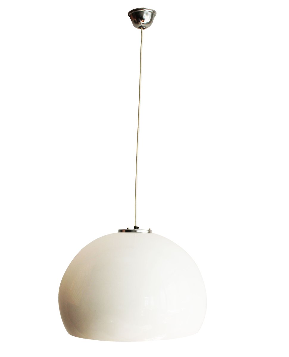 Large White Ceiling Pendant, 1970s for sale at Pamono