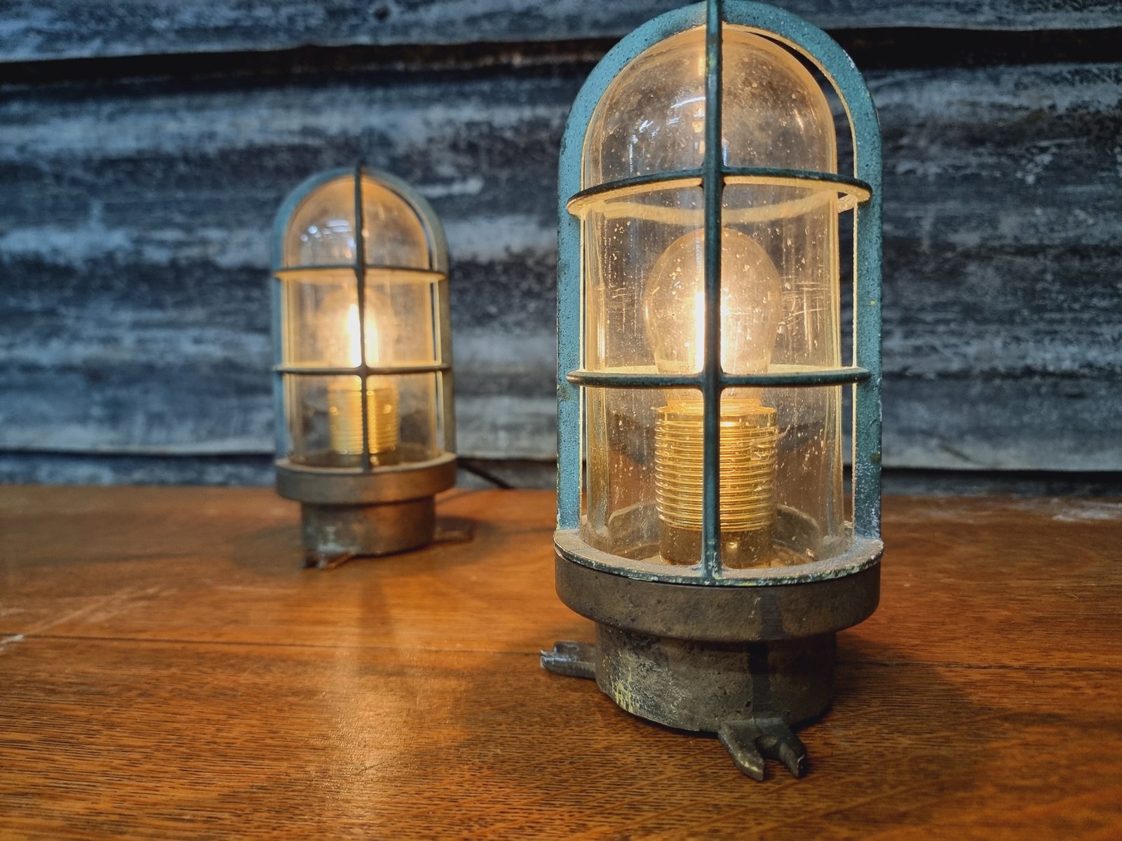 Vintage Copper Lamps, 1960s, Set of 2 for sale at Pamono