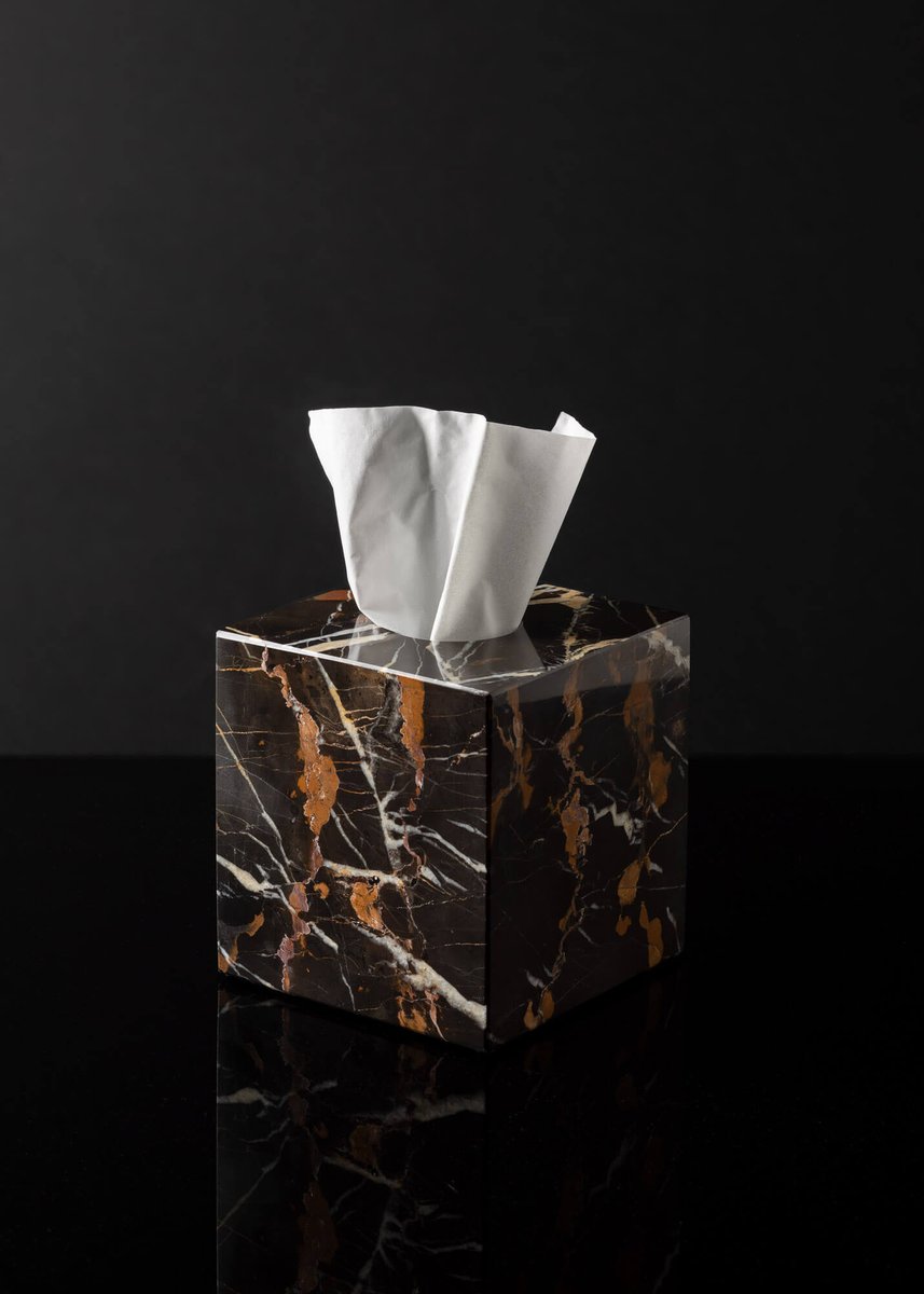 Black and Gold Marble Square Tissue Box by Royal Bee Design for sale at ...