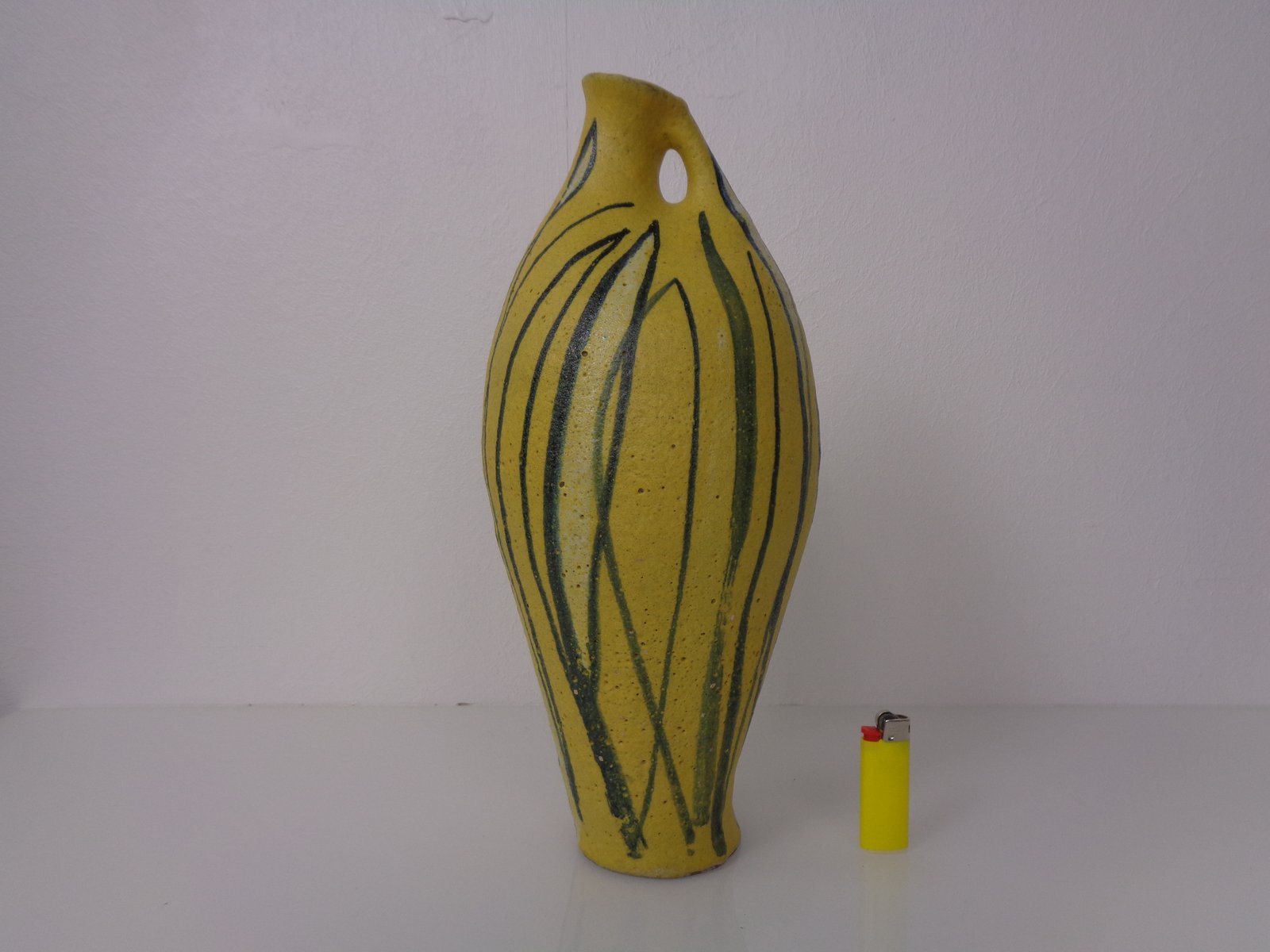 Organic Studio Ceramic Handle Vase, 1950s for sale at Pamono