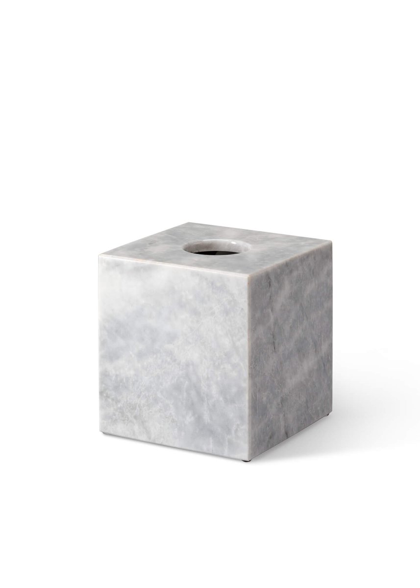 Shadow Grey Marble Square Tissue Box by Royal Bee Design for sale at Pamono