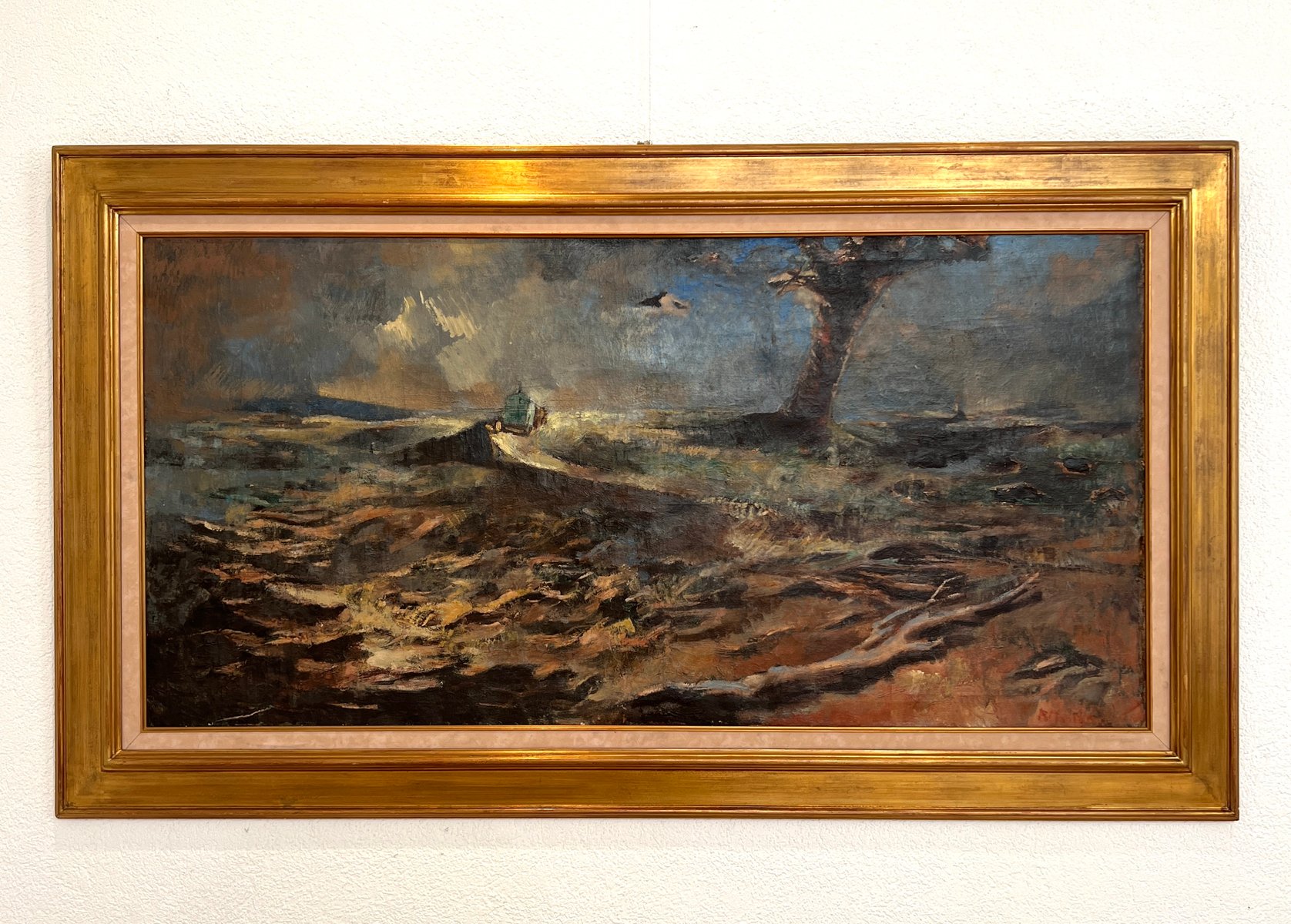 Rodolphe Théophile Bosshard, Roulotte en bord de mer, Oil on Canvas ...