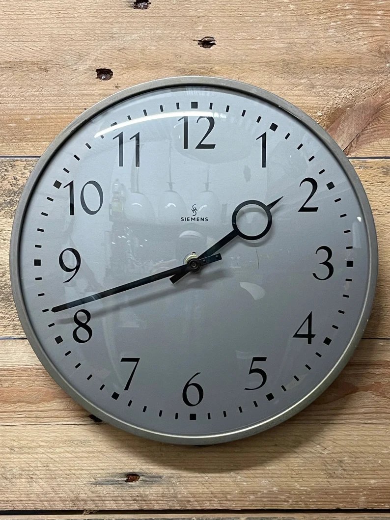 German Industrial Factory / Office Clock by Peter Behrens for Siemens ...