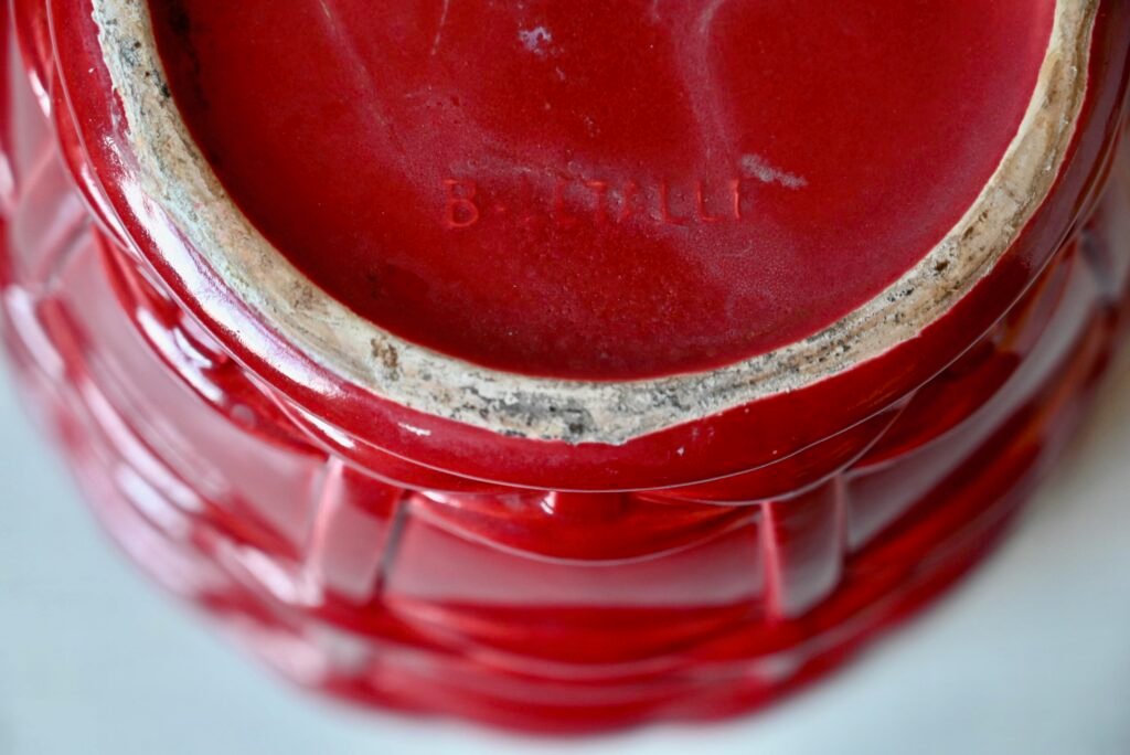 Red Ceramic Planter of Saint Clément by Blanche Letalle, France, 1940s ...