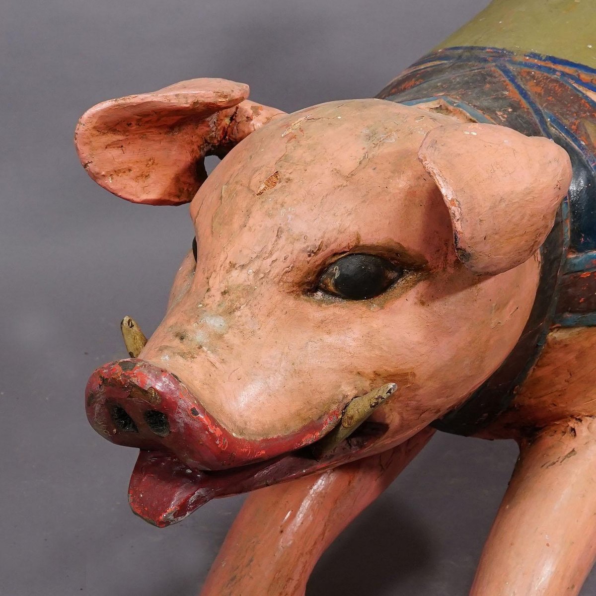 Antique Children's Carousel Pig, Germany, 1920s for sale at Pamono